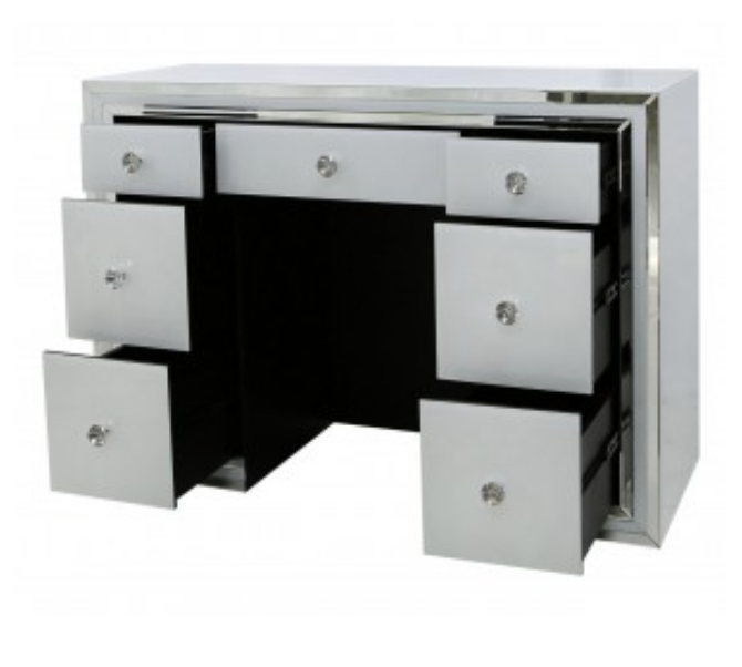 Glenkeen Furnishings. White Manhattan 7 Drawer Dressing Table