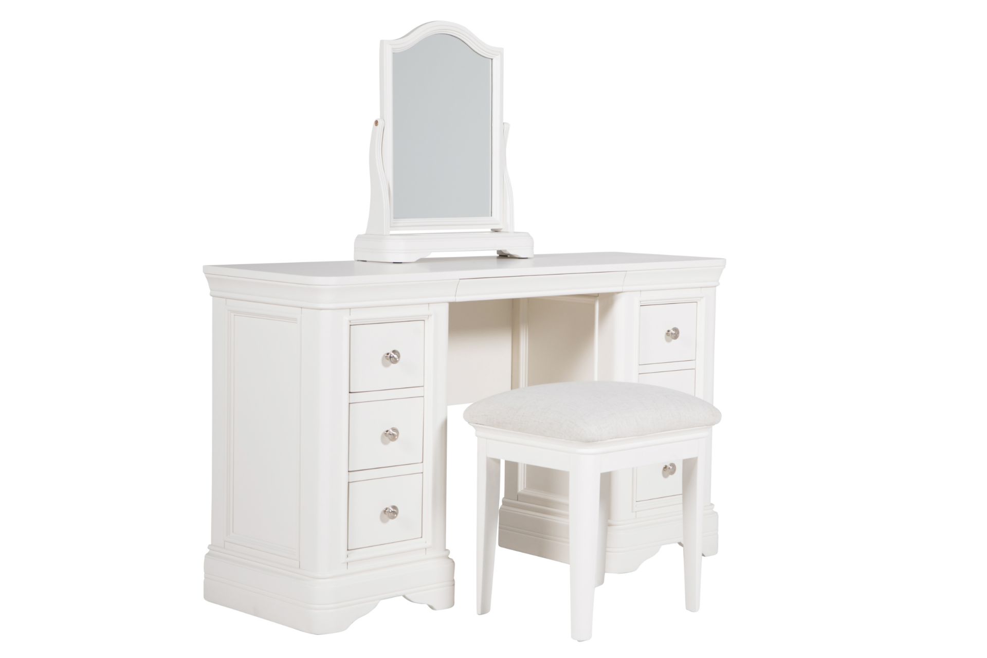Glenkeen Furnishings. Mabel 6 Drawer Dressing Table (White)